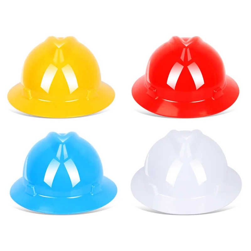 HDPE Engineering Safety Helmet Custom Printed Wide Brim Hard Hats ...