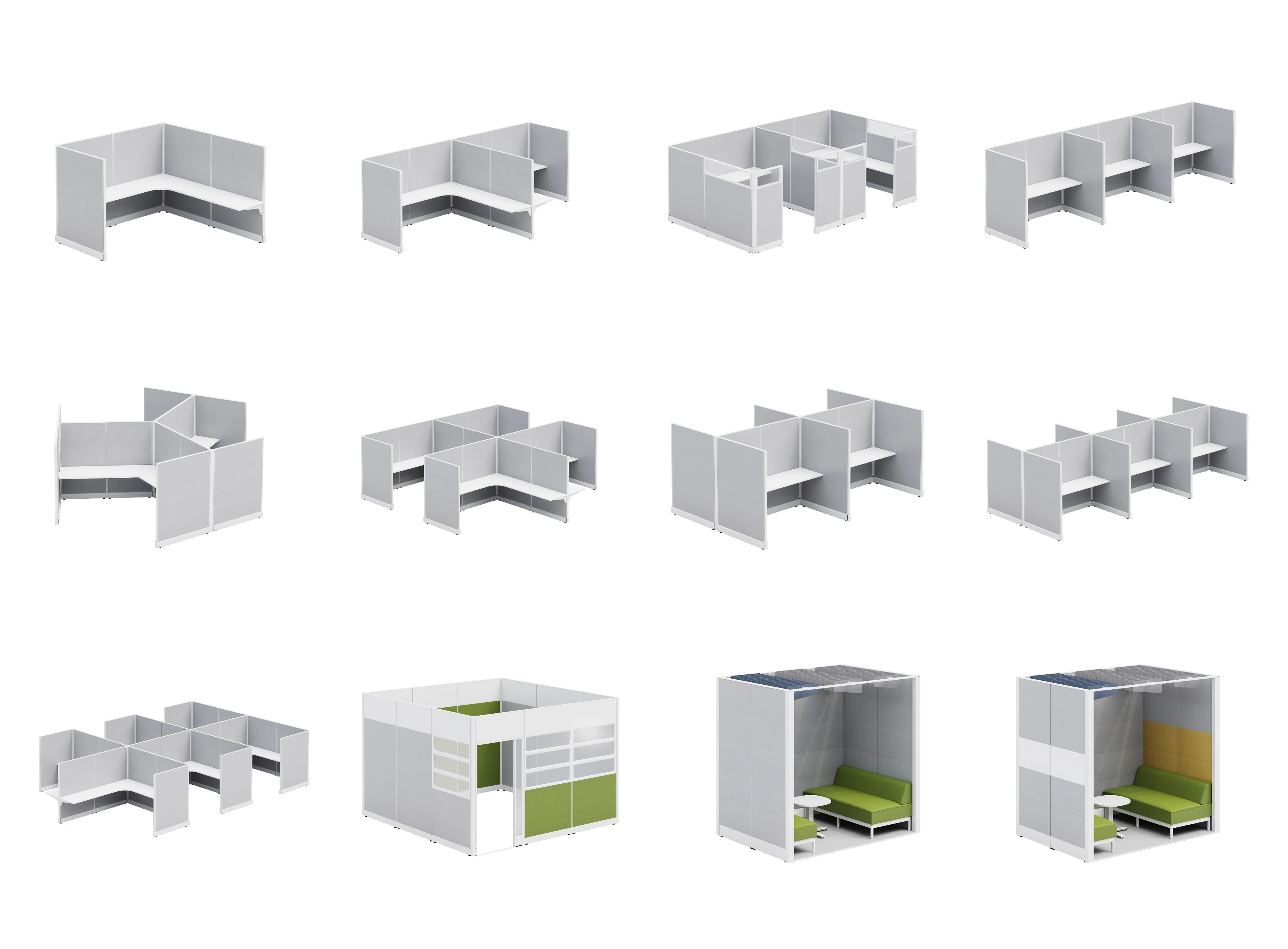 OMNI Large Enclosed Office Cubicles with Acoustic Panels - Customizable ...