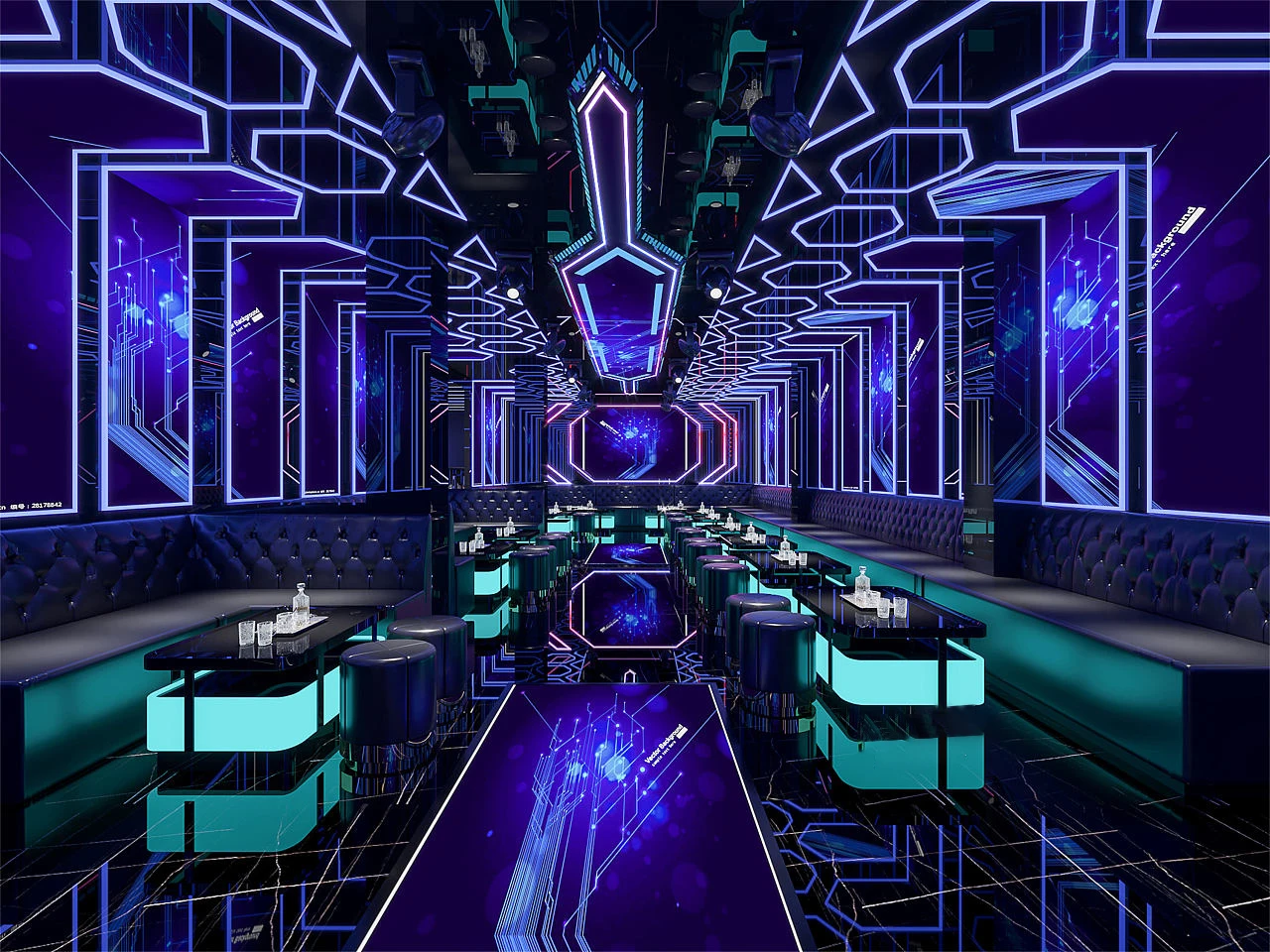 Lounge Bar Night Club Modern Interior Decoration Design