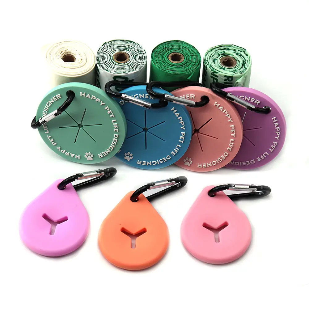 Customize Logo Portable Rubber Pvc Waste Bag Clip Dispenser Carrier Pet ...