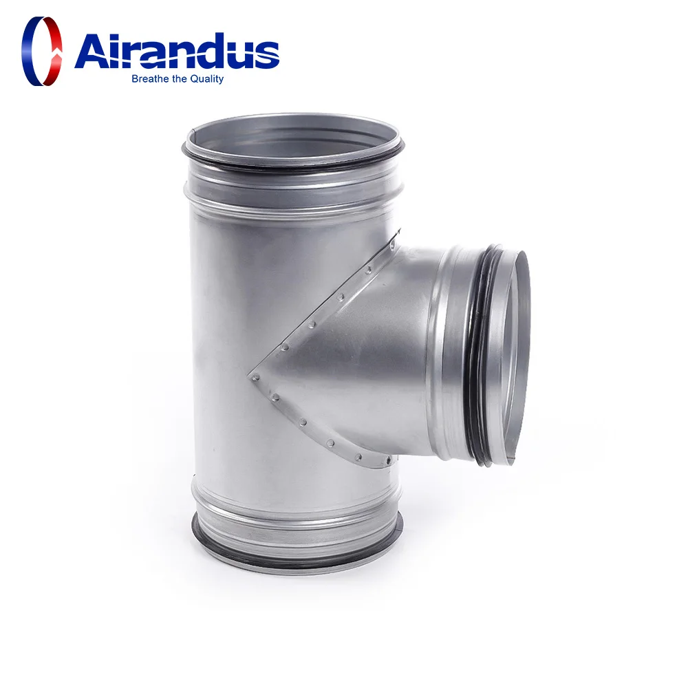 High Quality Ventilation Air Duct Spiral Duct Fitting T Branch Duct T ...