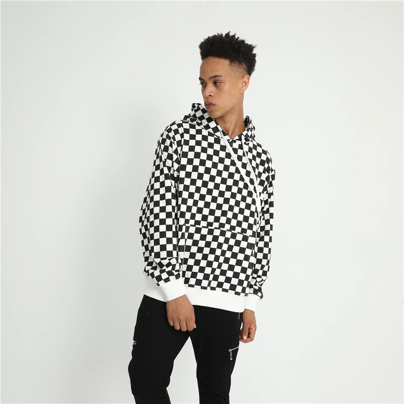 Wholesale Pullover Cotton Checker Hoodie For Men Plaid Hoodies - Buy ...