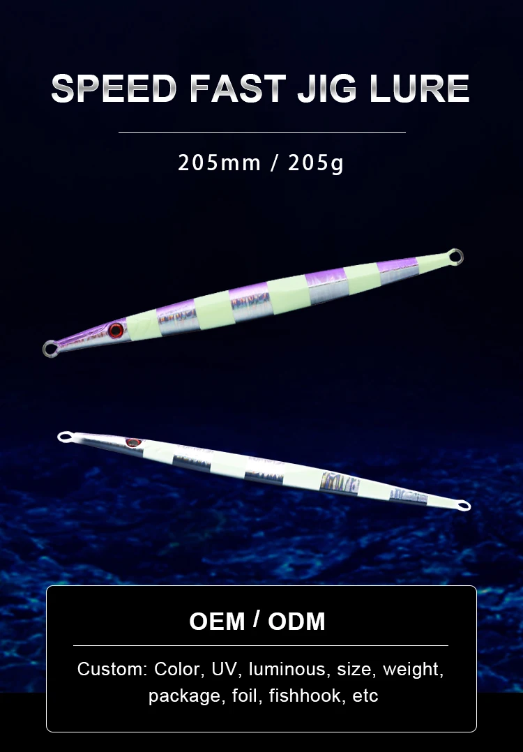 Saltwater Vertical Flat Jigging Lure 200g Speed Sinking Lead Jigs ...