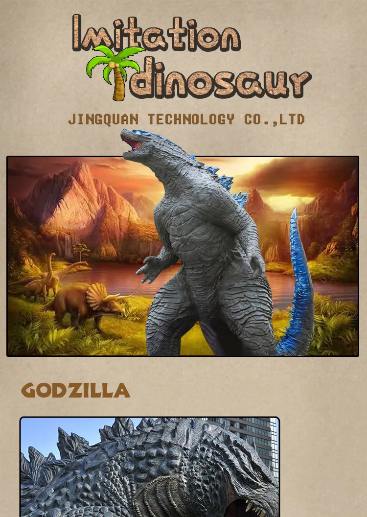 Godzilla Realistic Animals - Dinosaur Theme Park Attractions