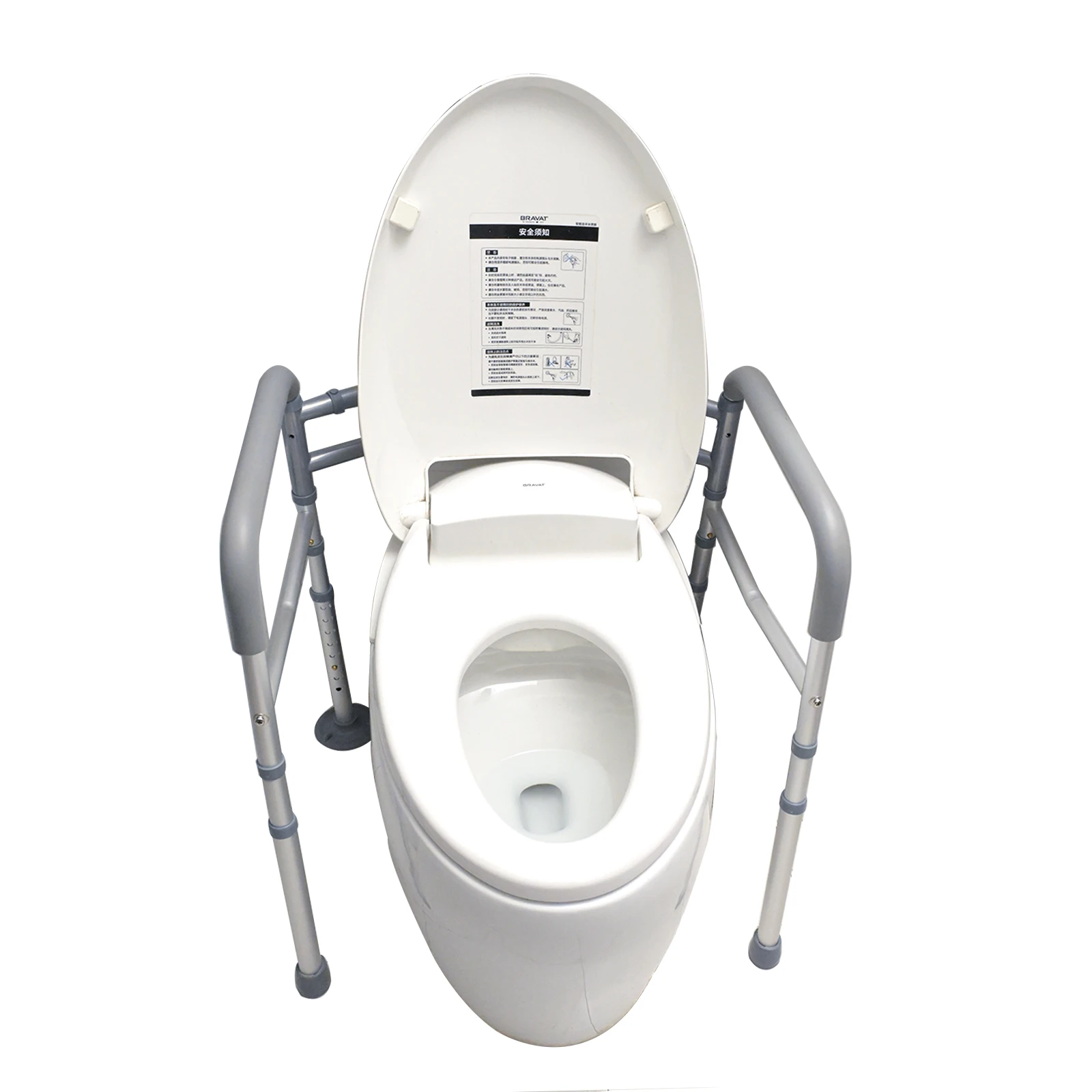Foldable bathroom commode toilet safety frame rails height adjustable ...