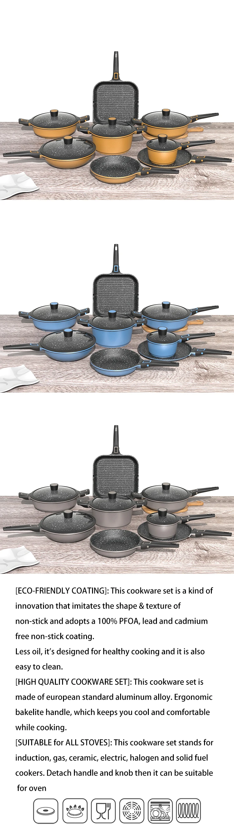 Besco Oem Classic Plus Series Non Stick Die Casting Aluminum Cookware ...