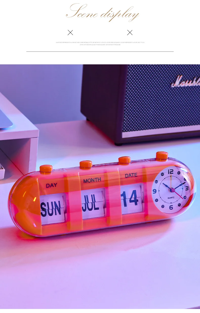 Easy to Read Flip Desk Clock - Modern Plastic Handicraft