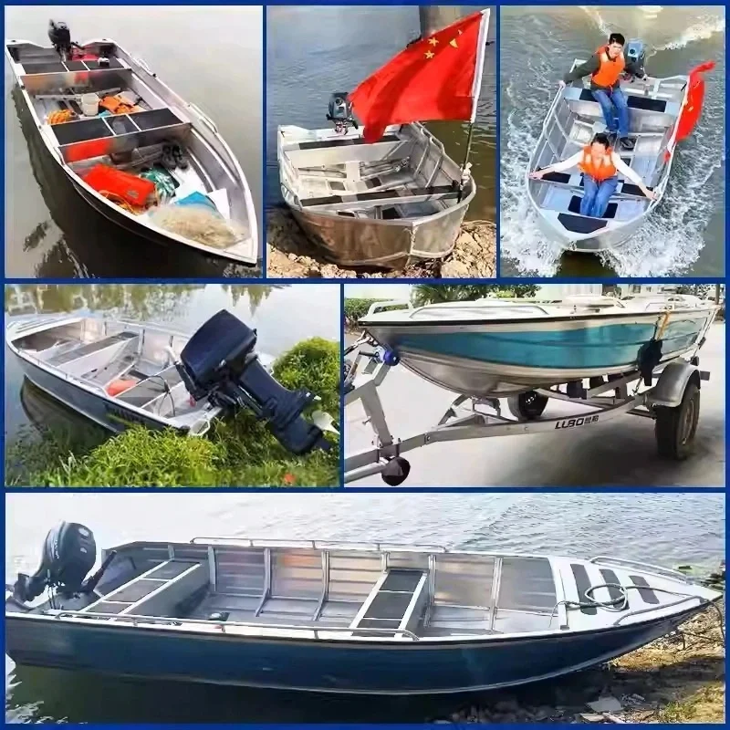 14ft Welded Aluminum Fishing Boat - Durable, Remote Control, Battery ...