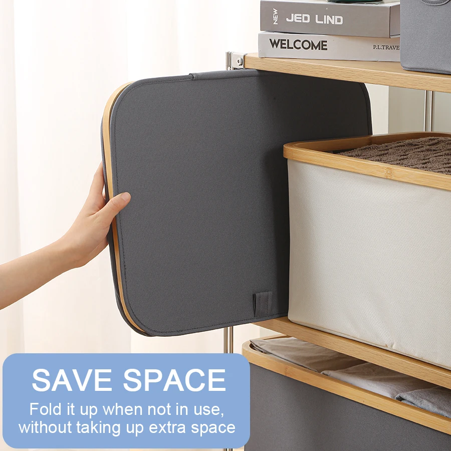 Foldable Bamboo Storage Baskets - Sustainable & Versatile