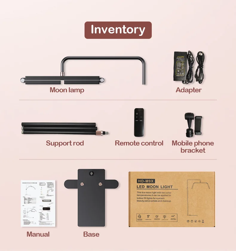 36 Inch Led Half Moon Lash Light Led Floor Fill Light Adjustable ...