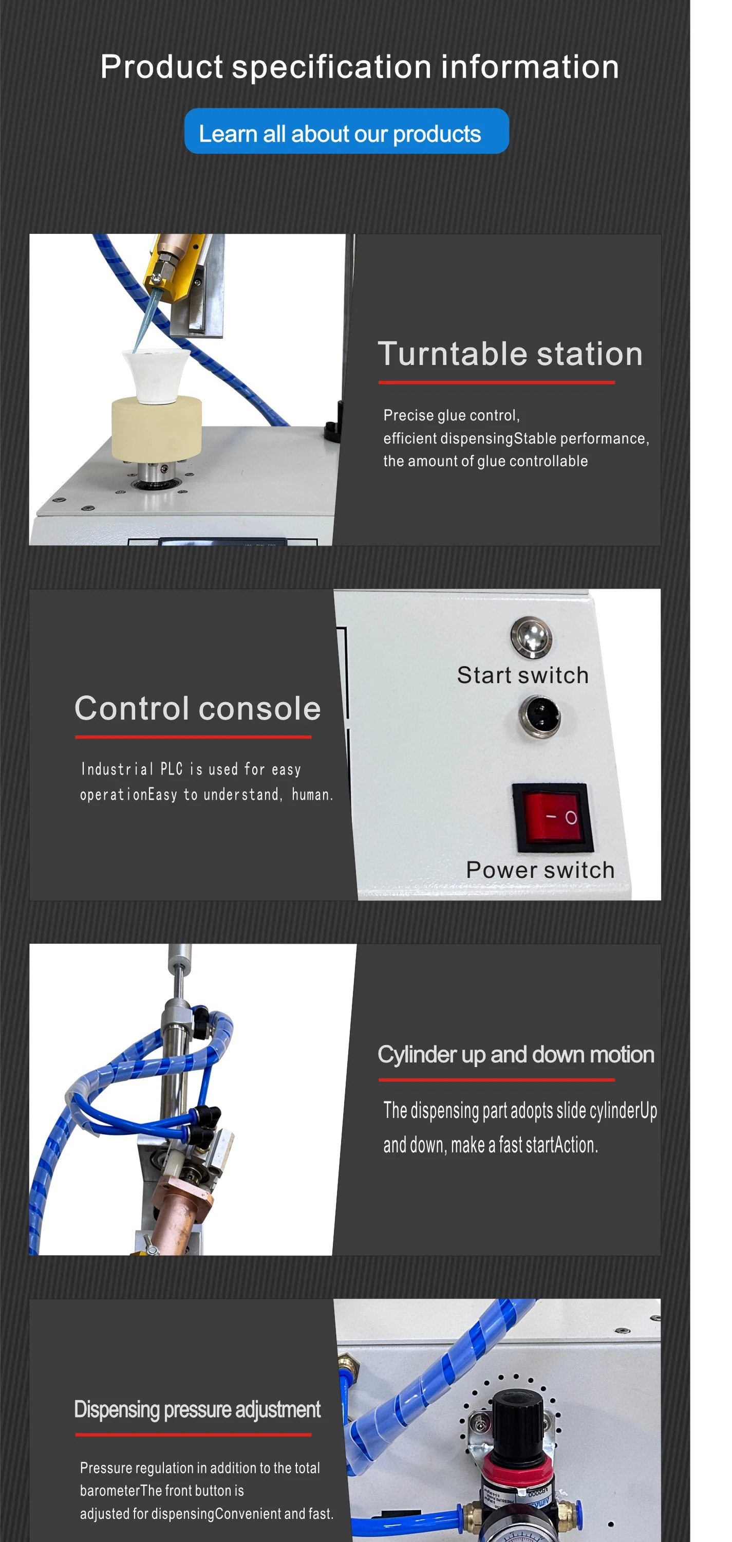 Single Head Four Station Automatic Glue Dispensing Machine Robot For ...