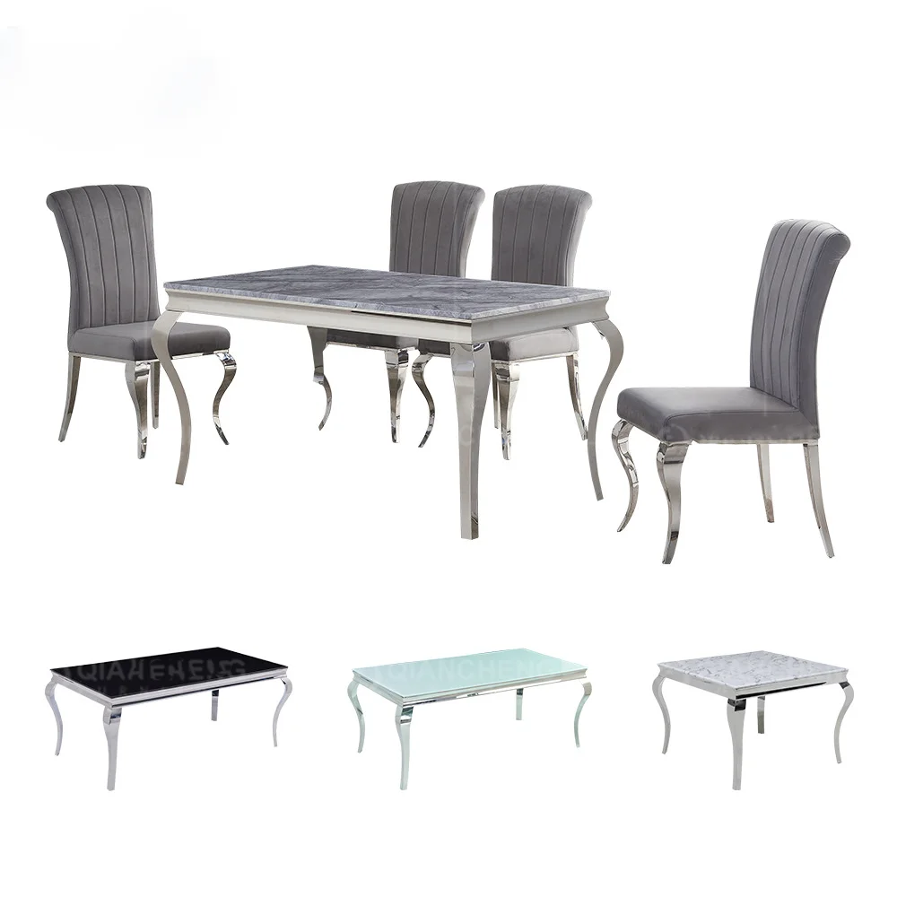 Luxury Customized Rectangular 8 Seater Metal Stone Tables