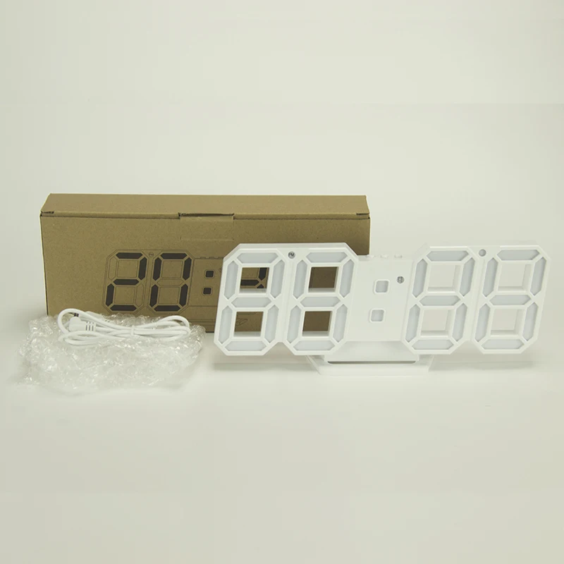 3d Led Table Wall Clock Digital Timer Nightlight Watch Alarm Clock For ...
