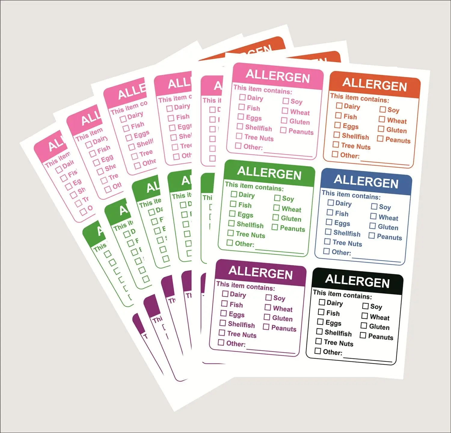 Food Rotation Labels & Allergen Warning Stickers - 300 PCS