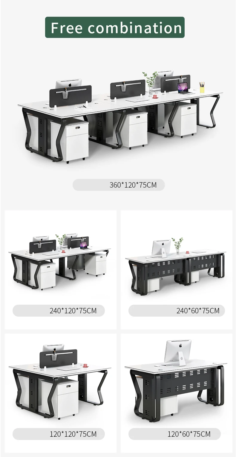 Modern Steel Leg Small office Modular Workstations Design With Cabinets ...