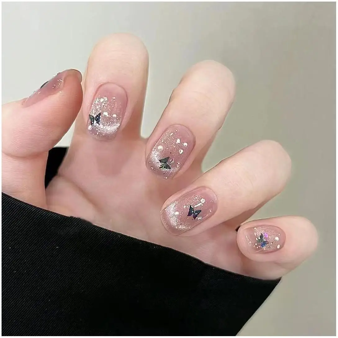 Artificial Fingernails Xxl Transparent Wear Long Soft Gel Design Red ...