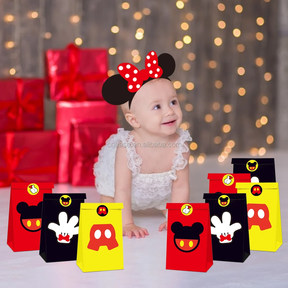 Huancai Cartoon Mickey Party Favors Bag 12 Pcs Paper Bags Gift Candy ...