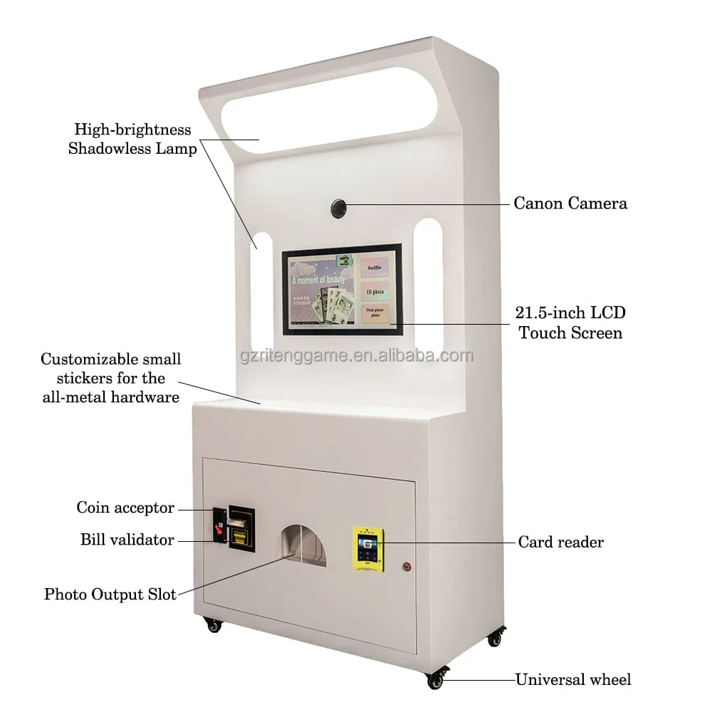 Self Service Photo Booth Machine - Instant Printing Kiosk