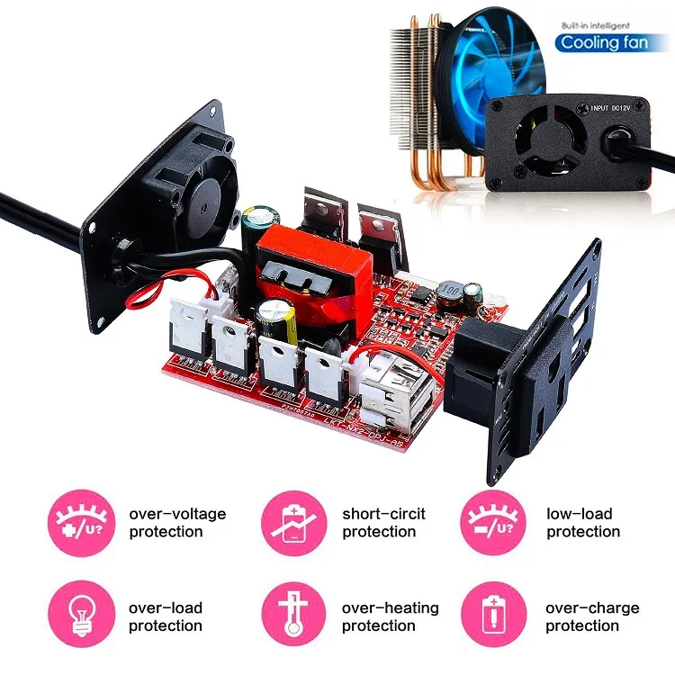 Dual USB Output Universal Socket US Socket 150W Dc 12v to Ac 220v ...