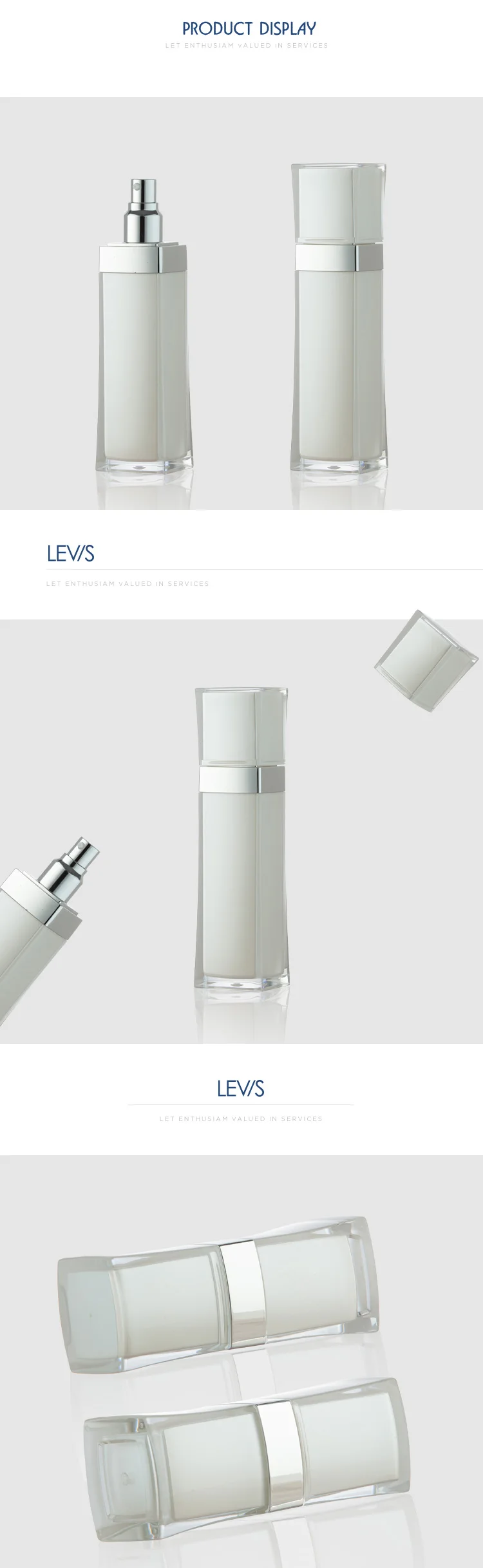 Top Grade Luxury 30ml 60ml 120ml Cosmetic Bottle White Square Lotion ...