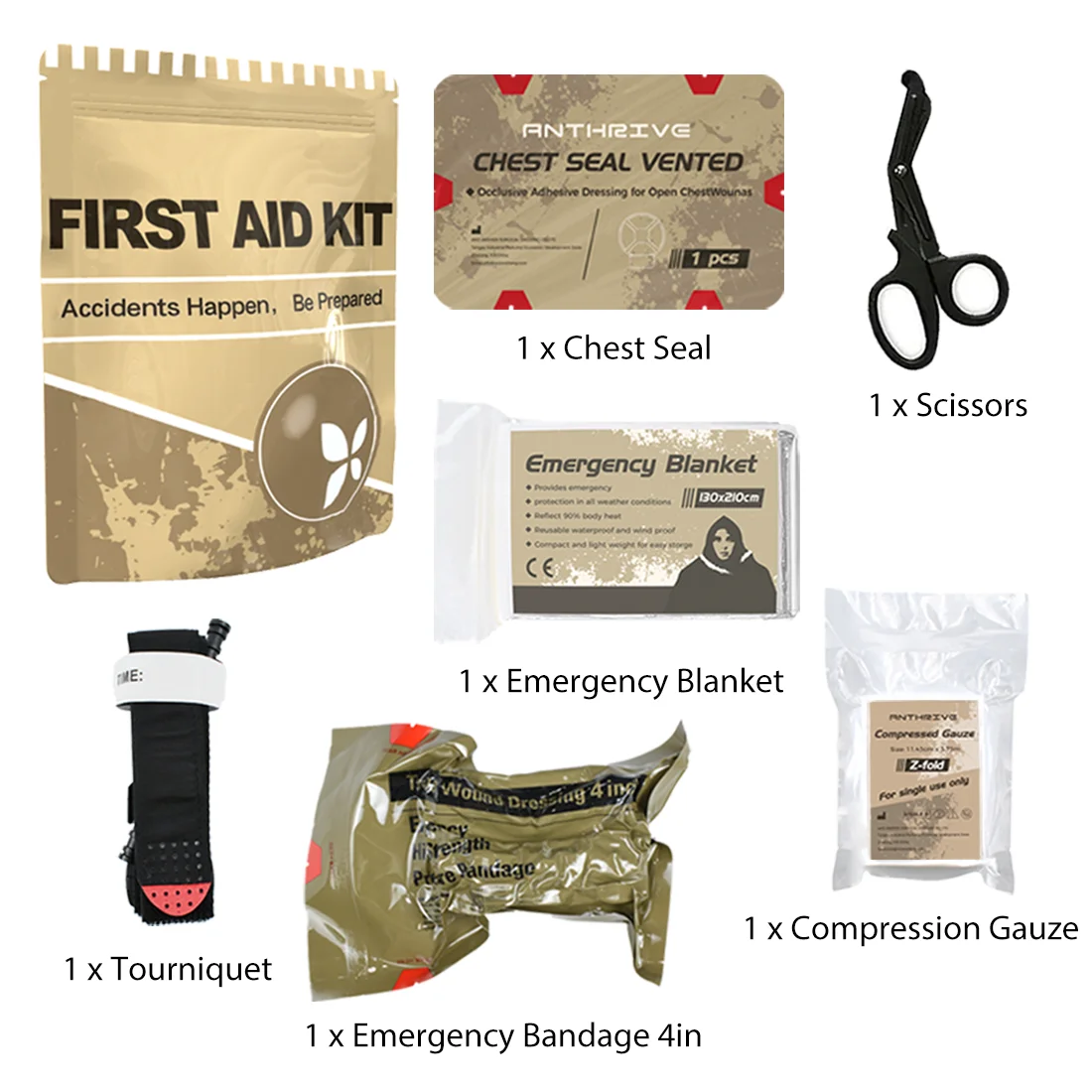 Anthrive Tactical Outdoor Portable Bleeding Control Kit Medical ...