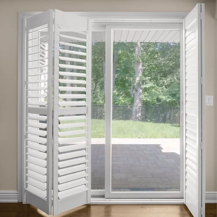 Modern PVC Plantation Shutters Soundproof Louver Curtains Horizontal ...