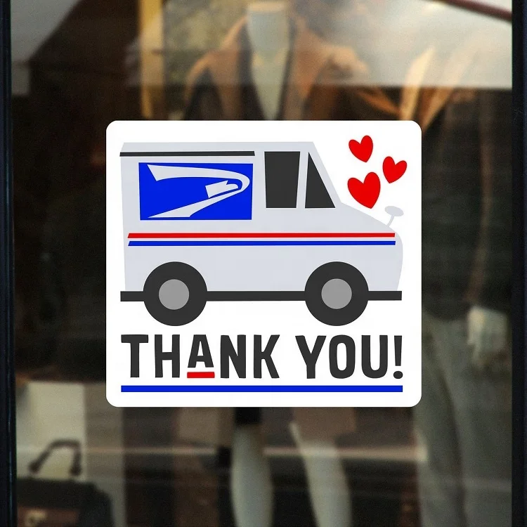 Postal worker decal Thank you mail truck decal Mailbox sticker thank ...