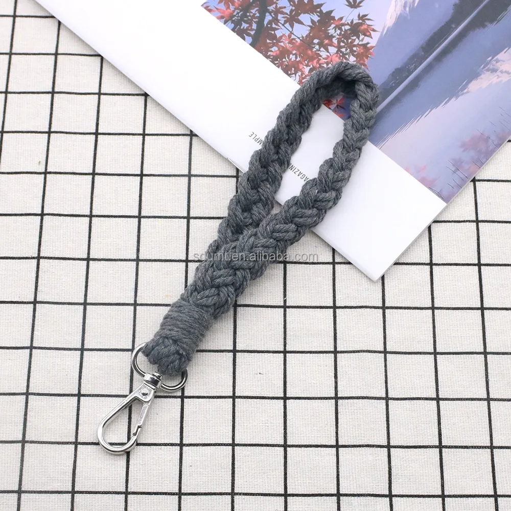 Handmade Cotton Rope Macrame Key Chain For Women Bohemia Tassel ...