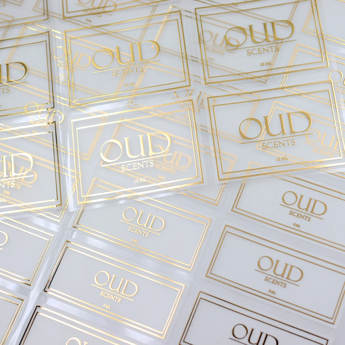 Custom Transparent Logo Sticker Label Gold Foil Printing Clear Sticker ...