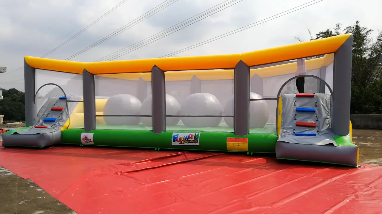Outdoor Inflatable Big Ball Obstacle Course Leaps And Bounds Inflatable ...