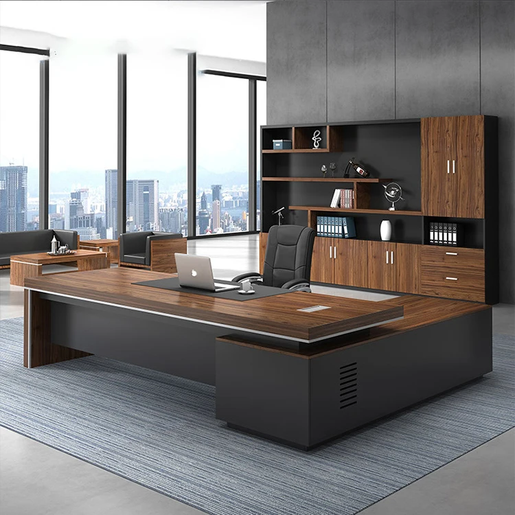 L Shaped Boss Office Table Executive Office Desk Office Table With Side ...