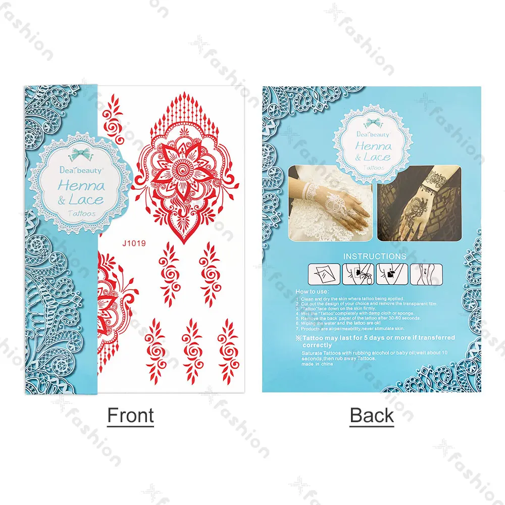 Henna Tattoo Sticker Hand Body Art - Temporary & Customizable