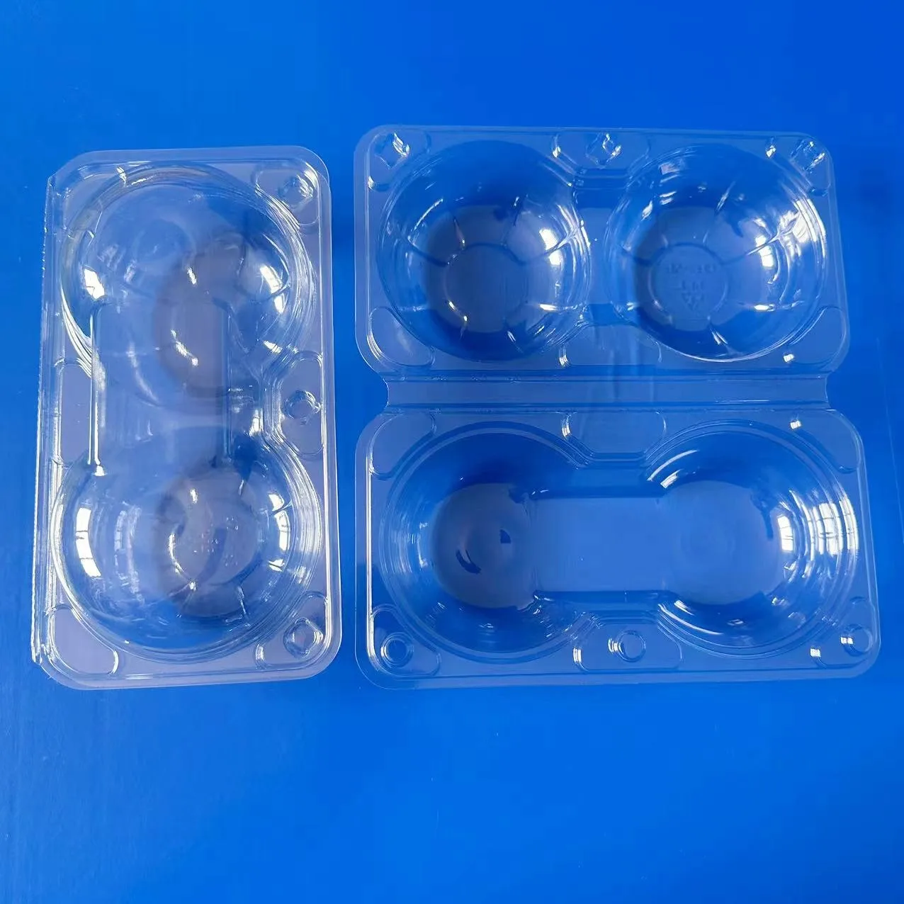 2 Cells Apple Container Transparent Pet Plastic Fruit Clamshell ...