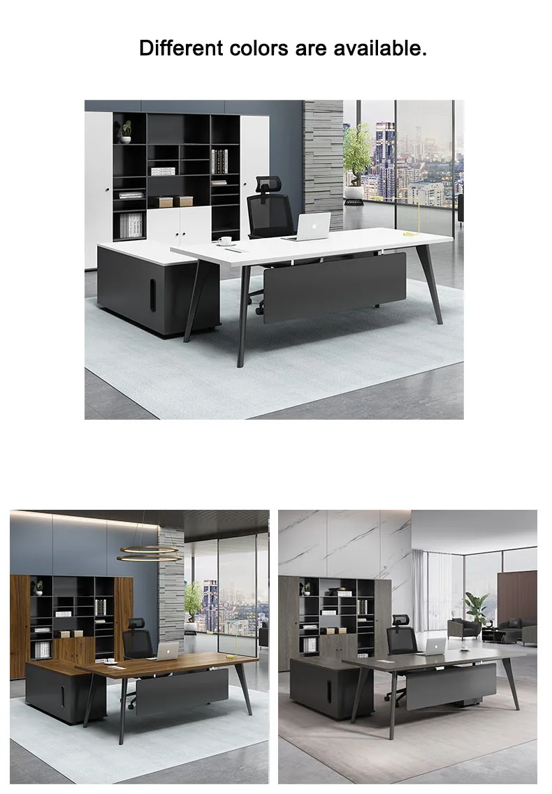 Custom Office Modern Desk - L Shaped Table with Side Return