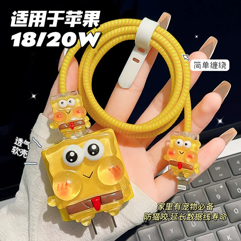 Spongebob Usb Charger Case Protector For Apple 18w/20w Mobile Phone ...