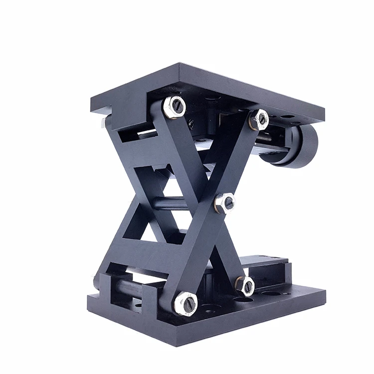 Manual Vertical Positioning Stage Scissor Lifting Support Double Guide ...