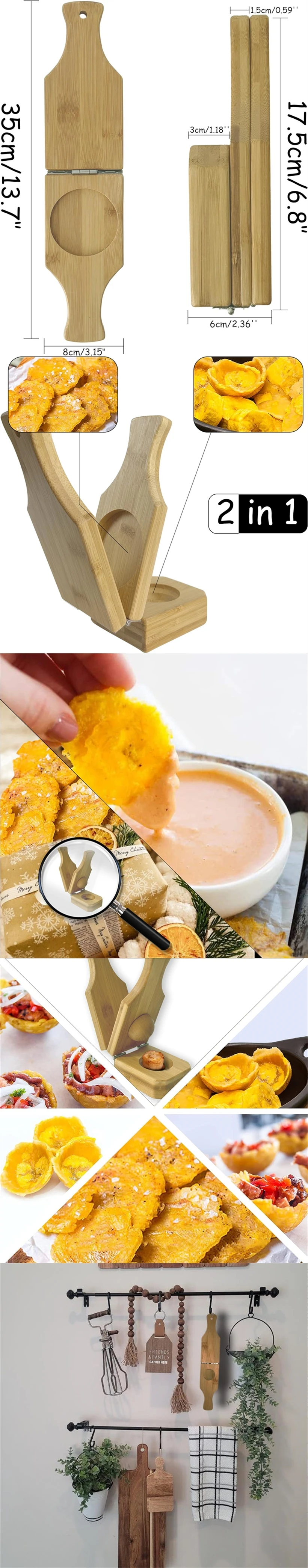 Bamboo Tostones Plantain Press Plantain Smasher Maker 2 In 1 Tostones ...