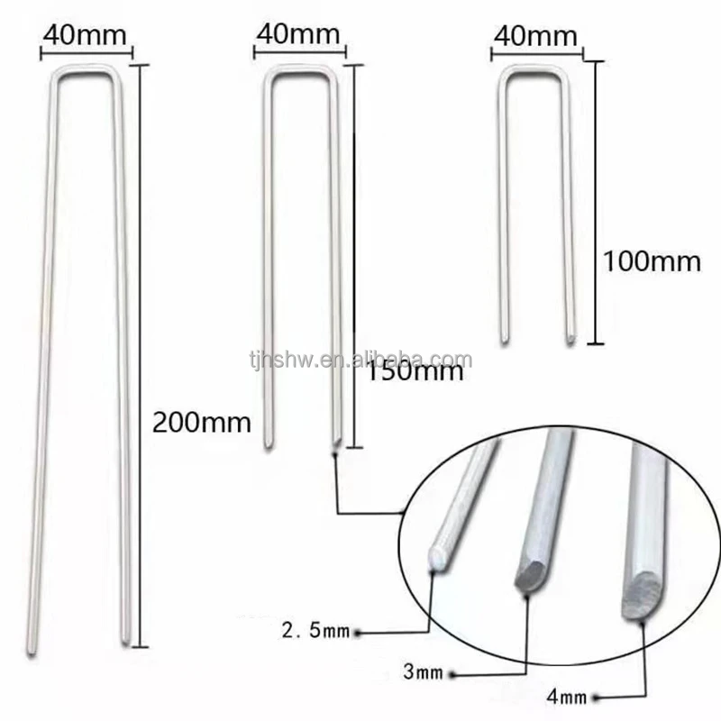 Galvanized Steel U-shaped Ground Nails Lawn Film Grass Proof Cloth ...
