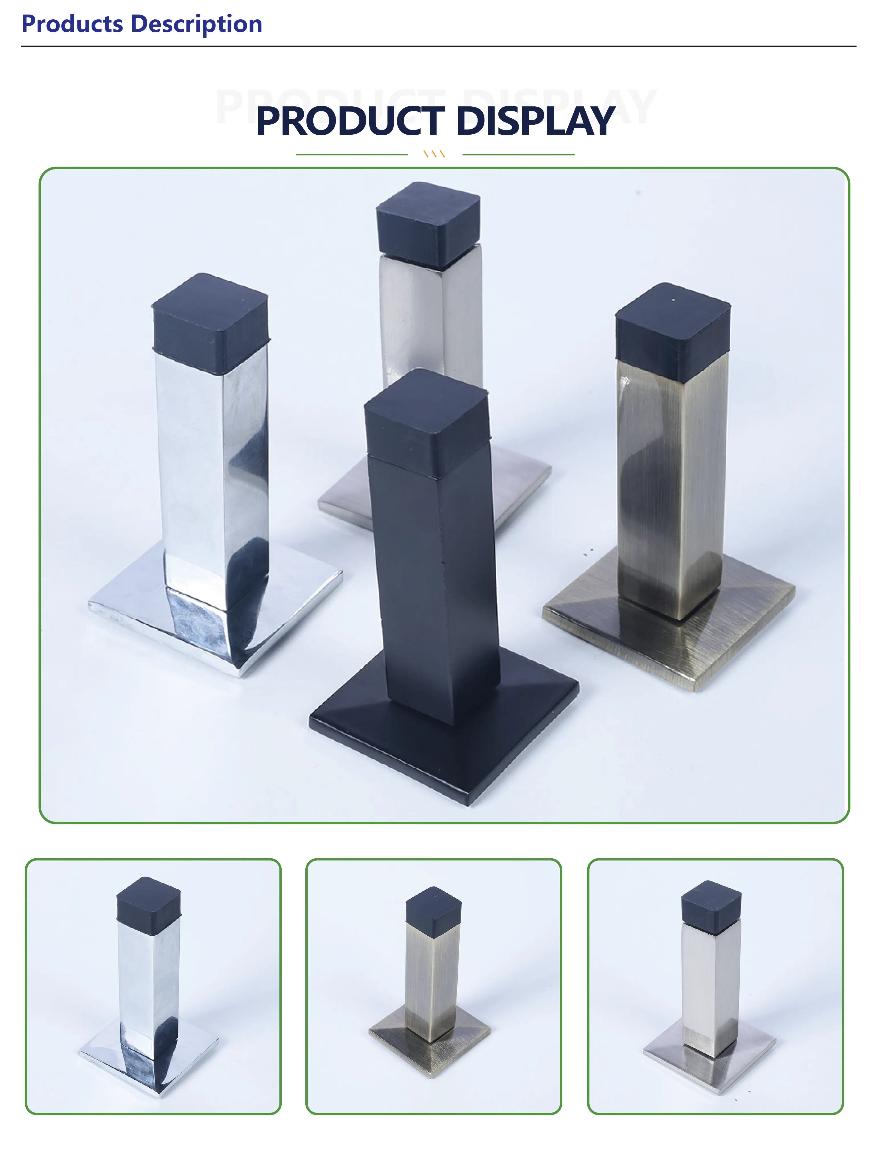 Good Quality Door Hardware Zinc Alloy Wall & Floor Zinc Alloy Square ...