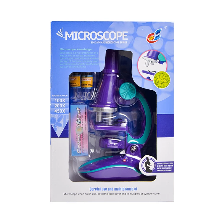 Diy Assembled Toys Kids Learning Educational Toys Alloy Microscope Set ...