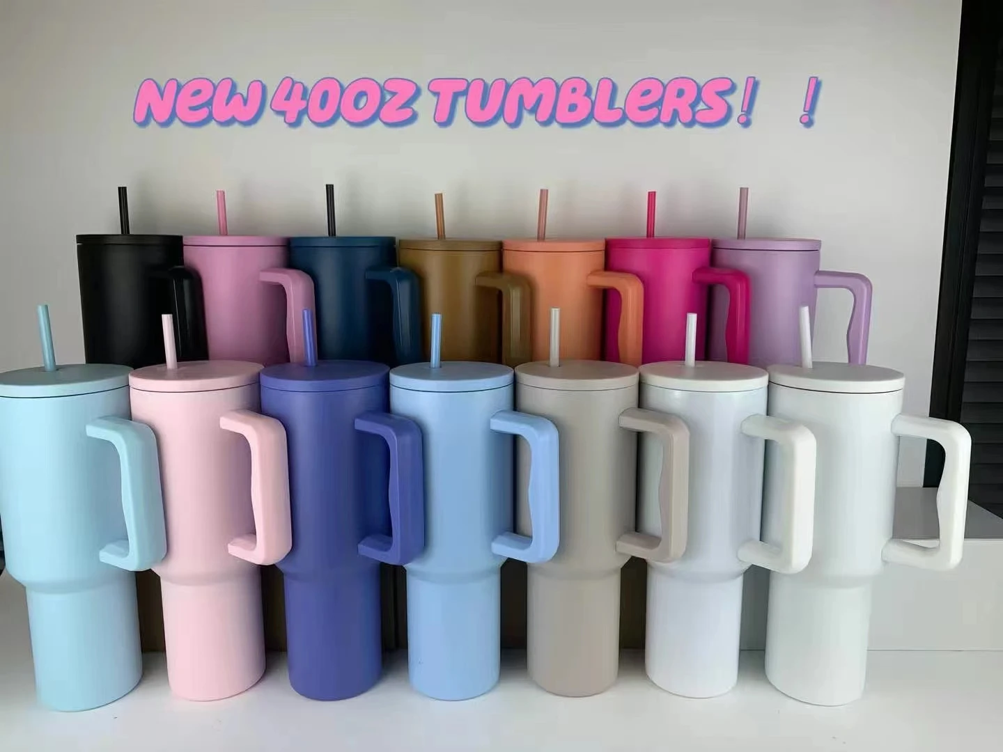 Custom Logo Vacuum Insulated Stainless Steel 40 Oz Simple Modern ...