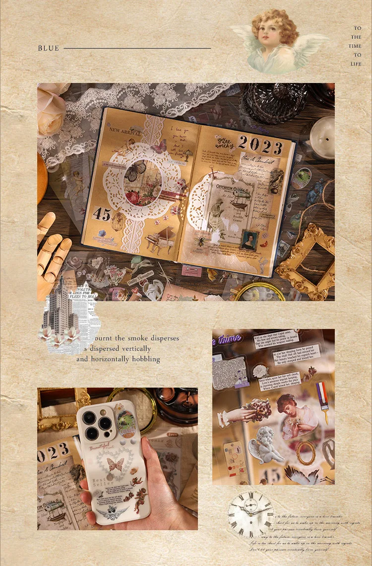 Cute Cartoon Retro Nostalgia Handheld Ledger Sticker