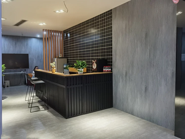 Retro Solid Wood Bar Counter with Wrought Iron Design for Restaurants ...