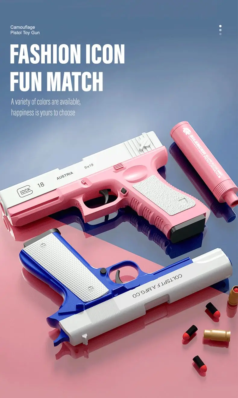 Bb Gun Shell Ejecting Pistol 1911 Red Dot Sight Handgun Toy Gun 9mm ...