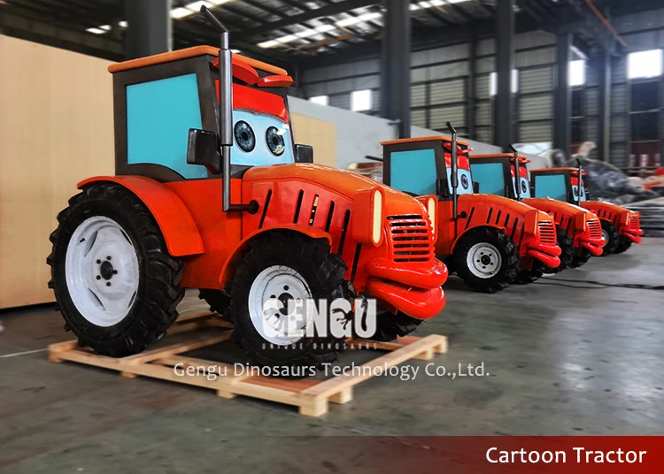 Customized Animatronic Model Cartoon Tractor Model High Simulation Car ...