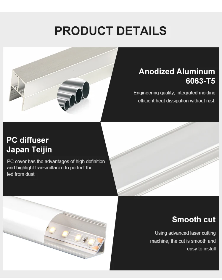 Wholesale Price Indoor Decorative Edge LED Light Aluminum Extrusion ...
