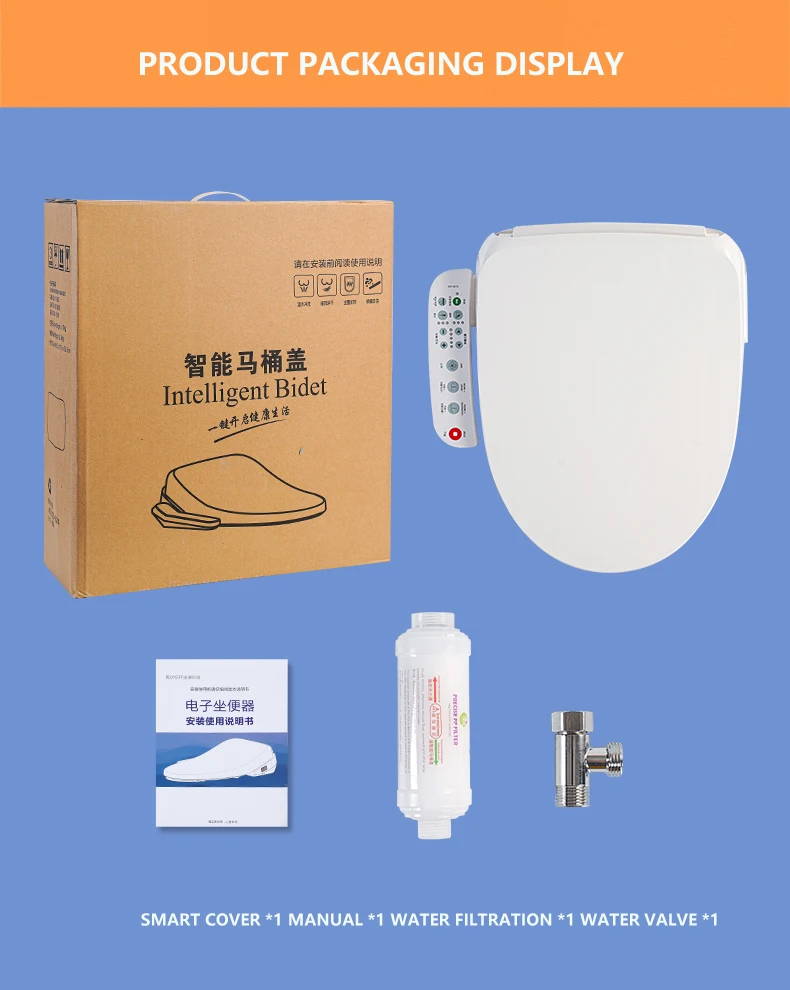 Simple Design Bathroom Full Function Electric Smart Bidet Toilet Seat ...