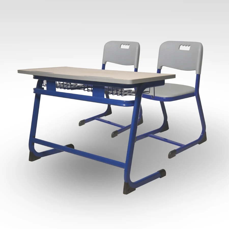 Modern Double school classroom student desk and chair with Five year ...