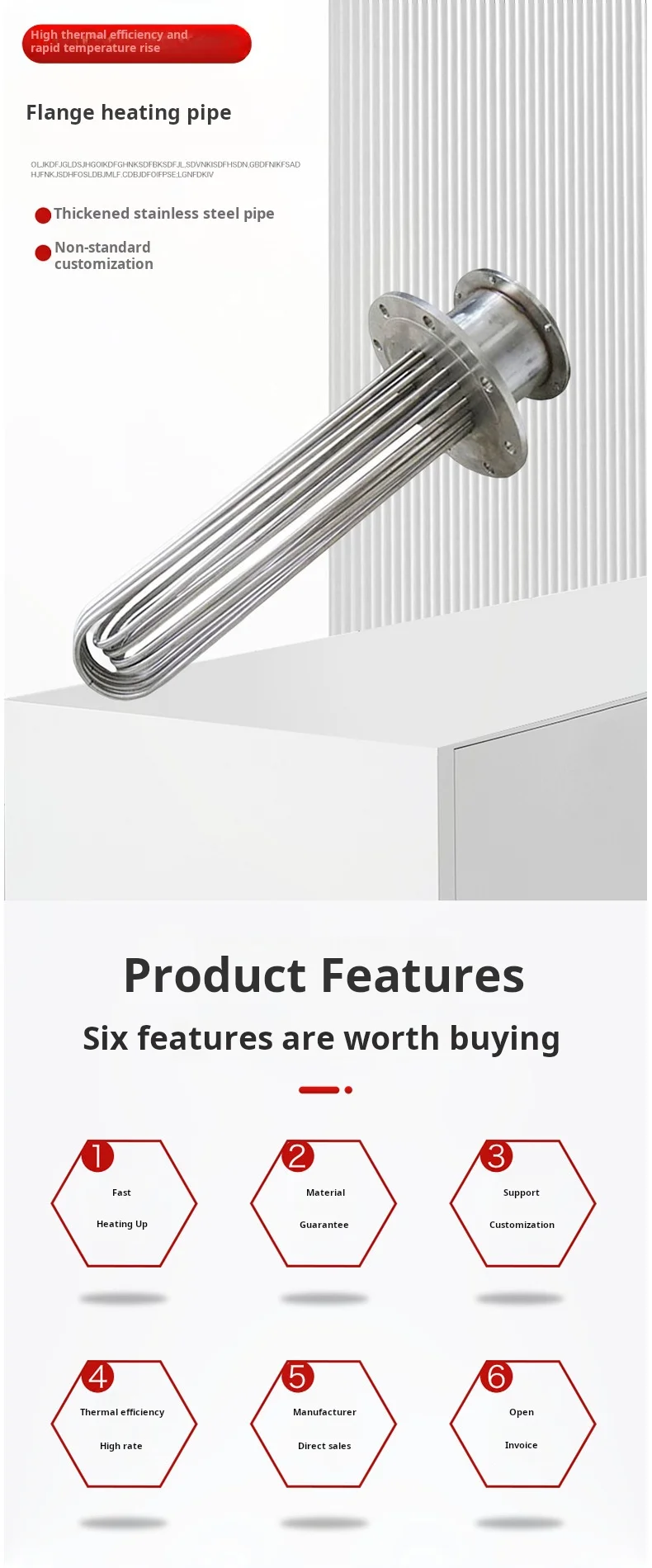 Explosion-proof Heating Pipe 220v380v Electric Heating Tube 304 ...