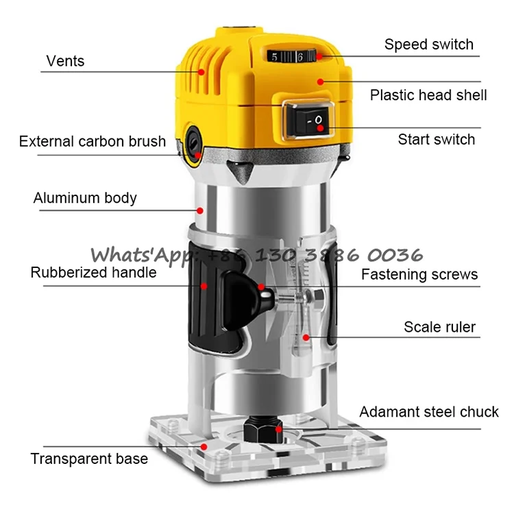 1300w Electric Wood Edge Trimmer Machine Aluminum Alloy Speed ...